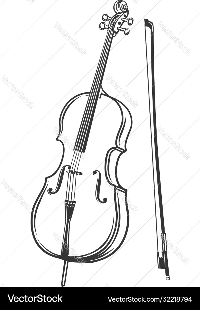 Cello Drawing Outline