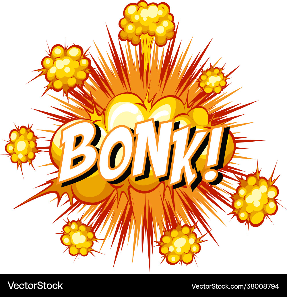 Comic speech bubble with bonk text Royalty Free Vector Image