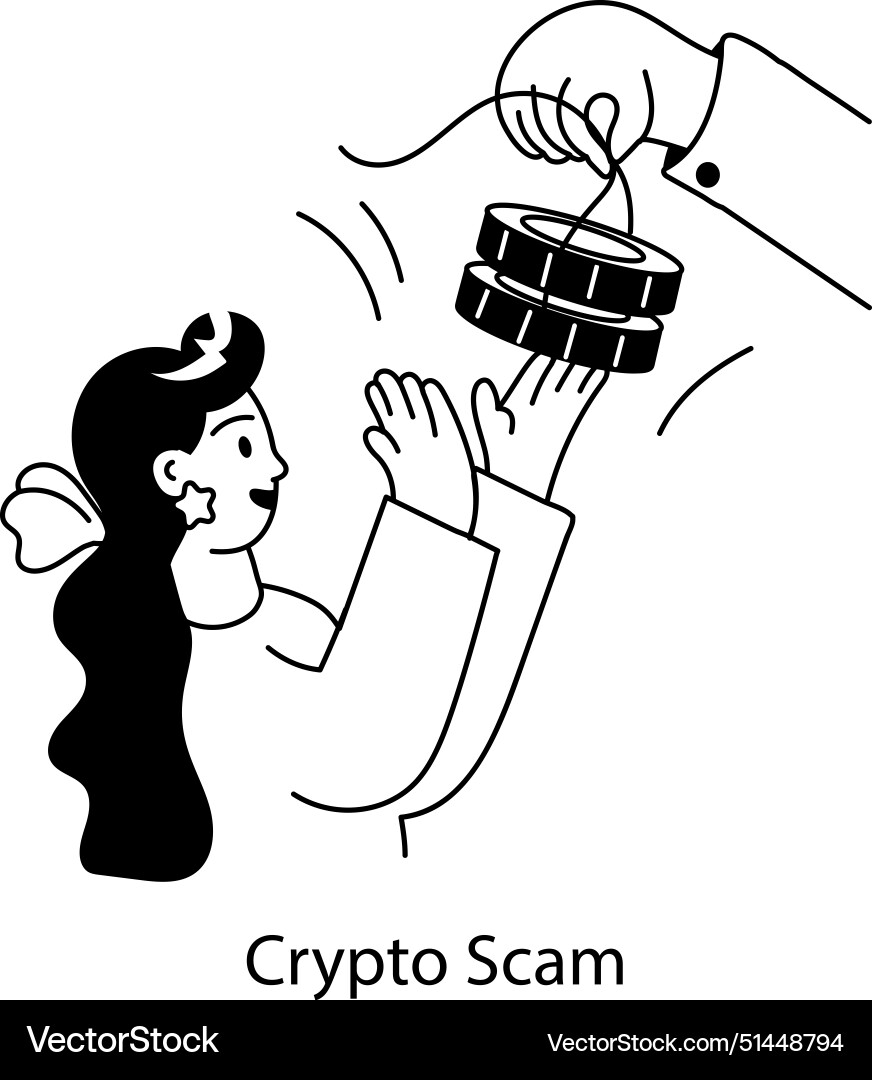 Crypto scam Royalty Free Vector Image - VectorStock