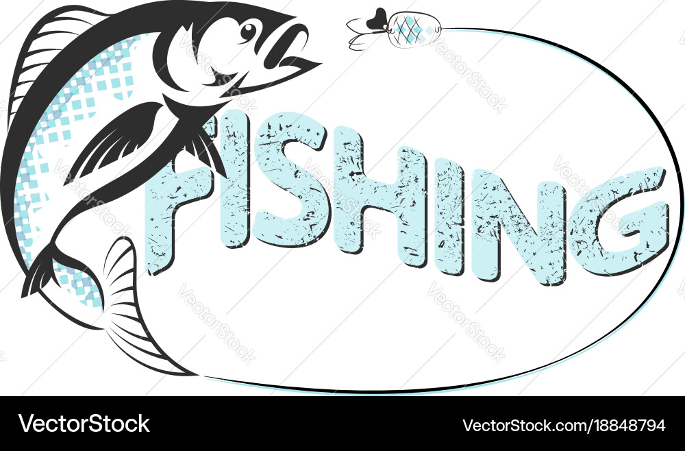 Fish jumping off the hook Royalty Free Vector Image