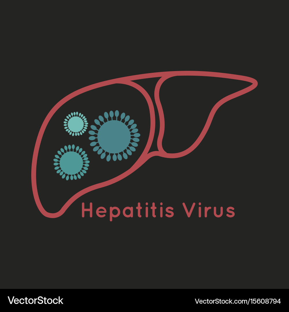 Hepatitis virus logo Royalty Free Vector Image