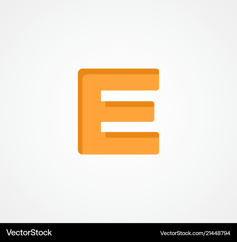 Letter e bold geometric font element modern Vector Image