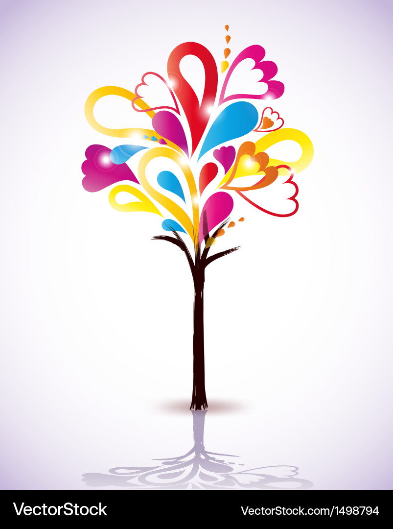 Painting colorful tree Royalty Free Vector Image