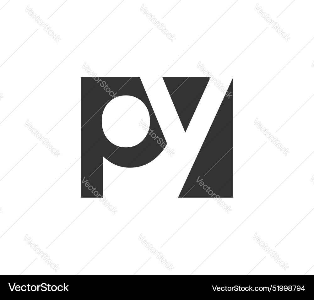 Py creative geometric initial based modern Vector Image