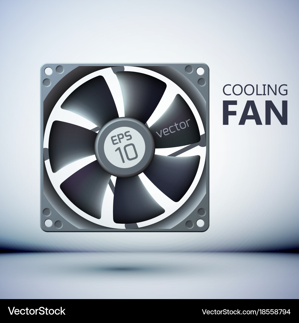 Realistic computer cooler – Royalty-Free Vector | VectorStock