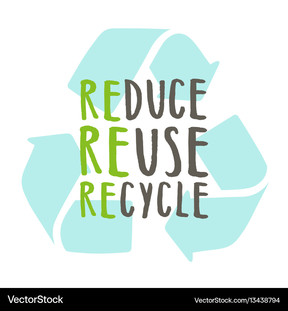 Recycling Symbols - Reduce Reuse Recycle Vector Image