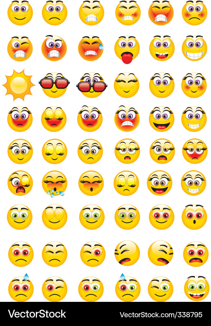 Emoticons expressions Royalty Free Vector Image