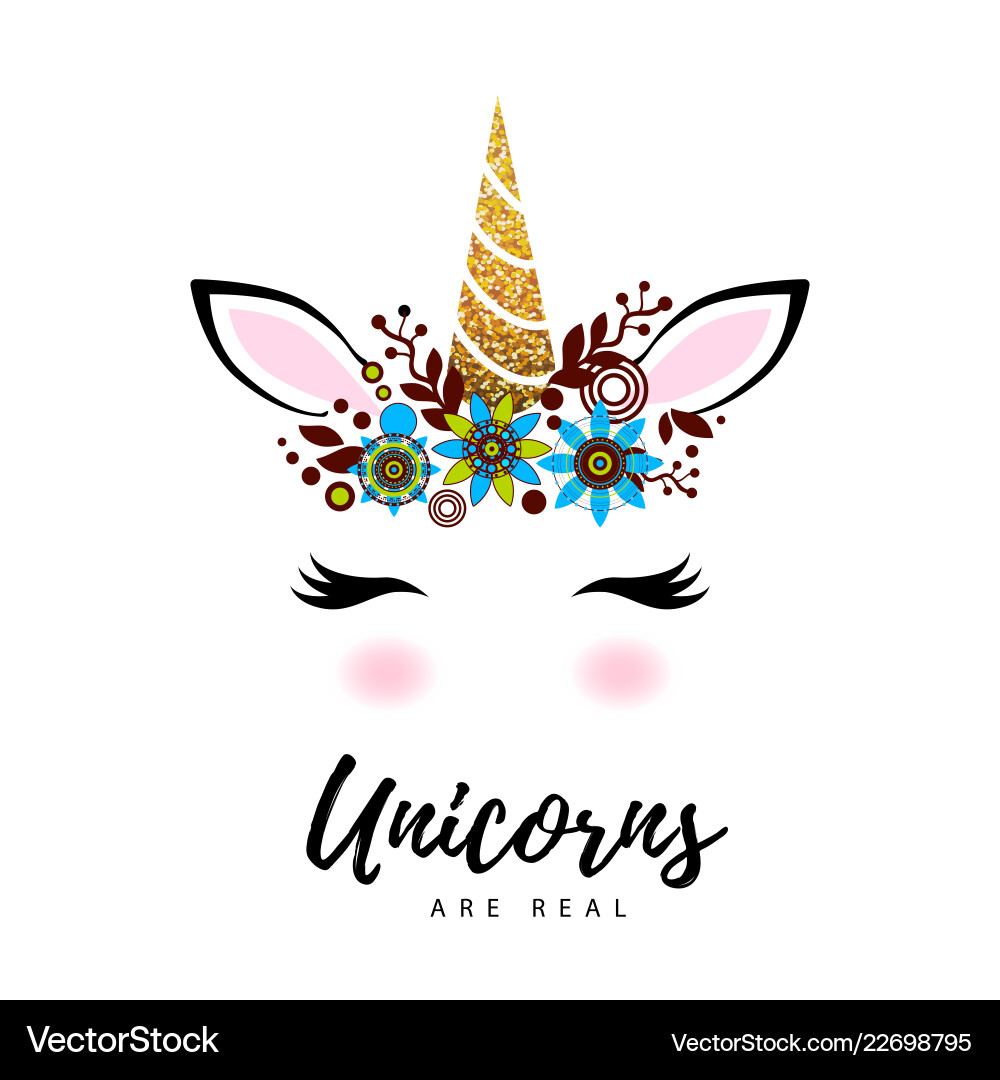 Fantasy animal horse unicorn Royalty Free Vector Image