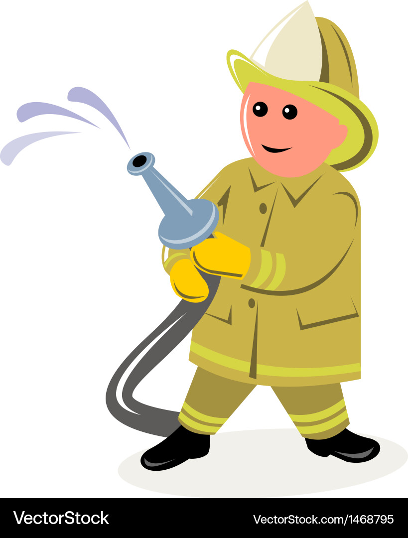 Fireman fire fighter Royalty Free Vector Image