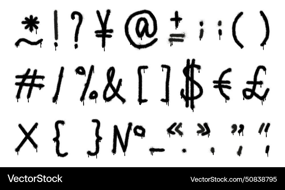 Graffiti spray punctuation and special marks Vector Image