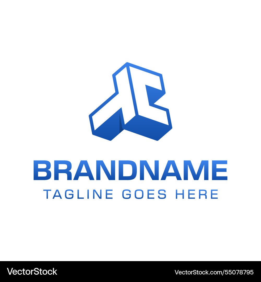 Letters tc 3d monogram logo symbolizes strength Vector Image