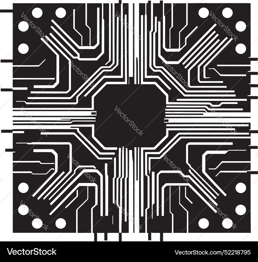 Pixelpulse dynamic chip symbol chipfusion emblem Vector Image