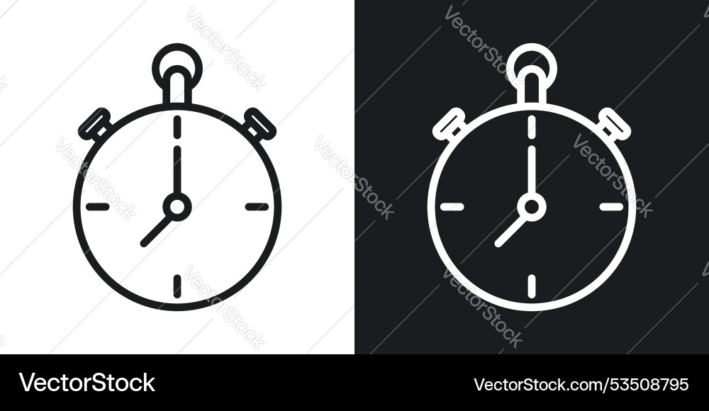 Pocket watchline in thin line black color flat Vector Image