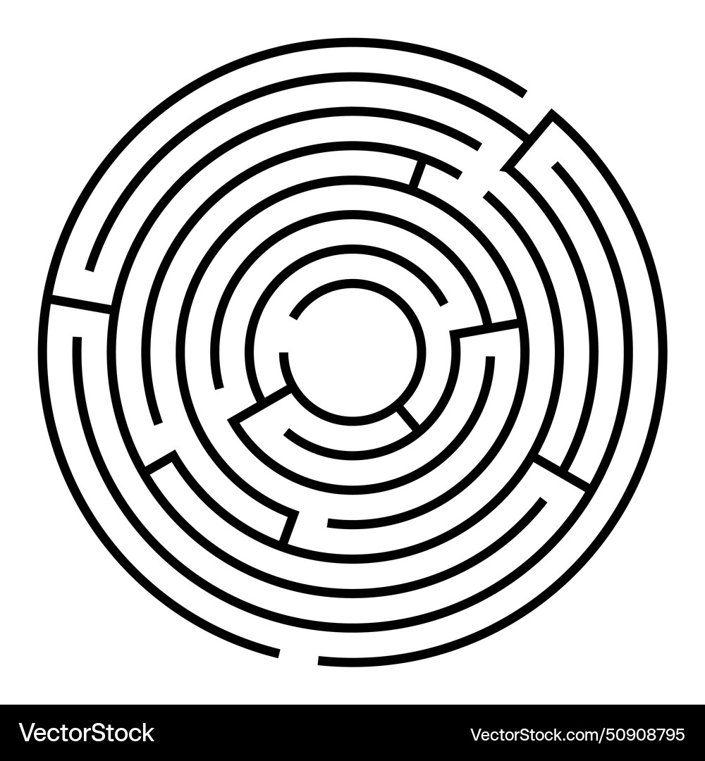 Round maze labyrinth Royalty Free Vector Image