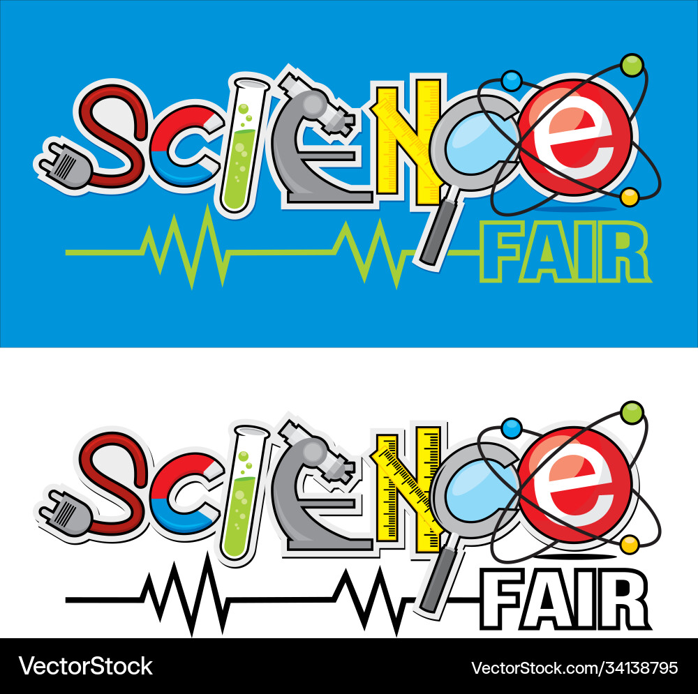 Science Fair Badge Logo Royalty Free Vector Image