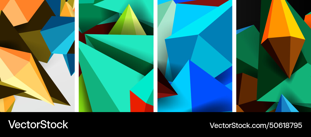 Triangle abstract concepts poster set Royalty Free Vector