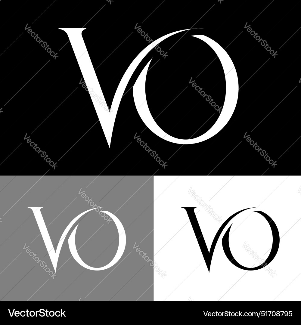 Vo logo design - alphabets Royalty Free Vector Image