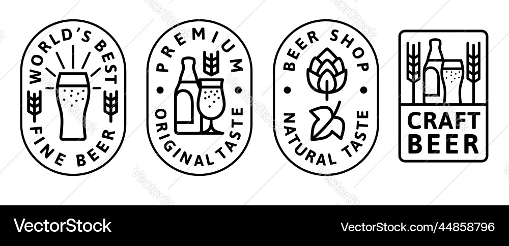 Brewery stamp emblem beer oval sign Royalty Free Vector