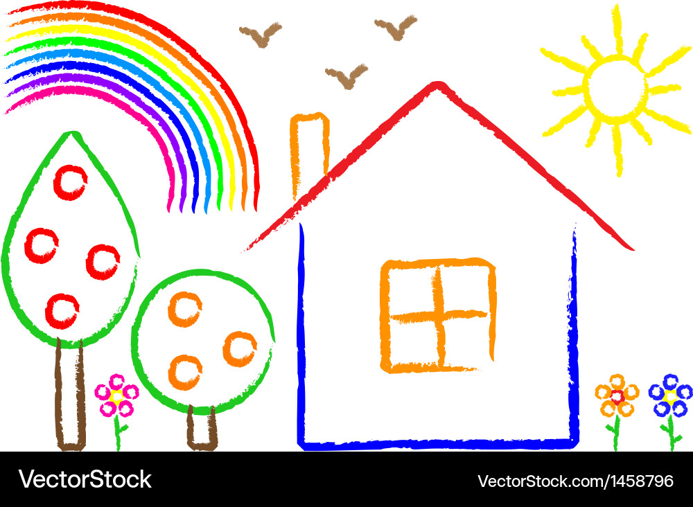 Childish painting Royalty Free Vector Image - VectorStock