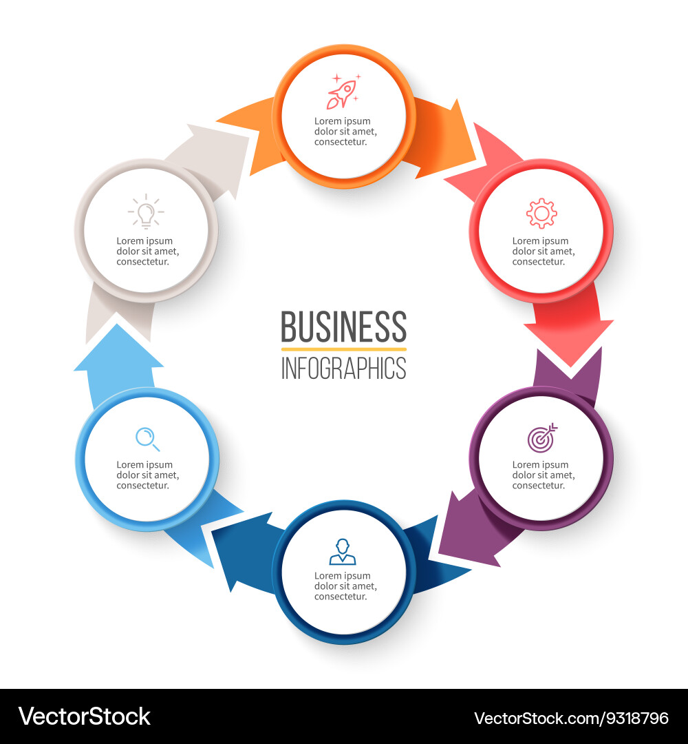 Circular arrows for infographics Royalty Free Vector Image