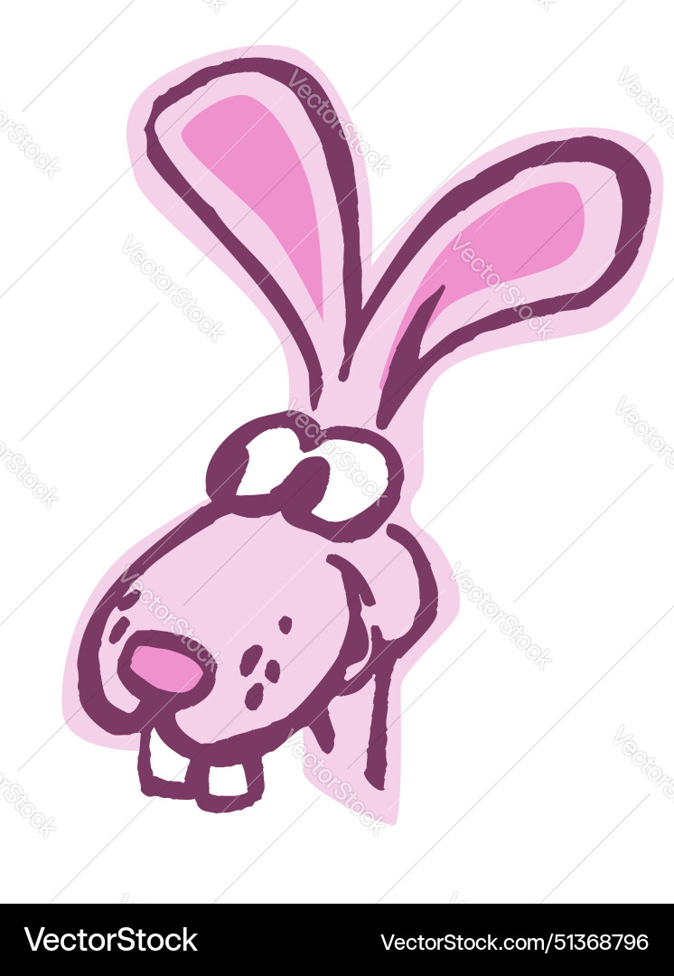 Cute bunny rabbit face smile Royalty Free Vector Image