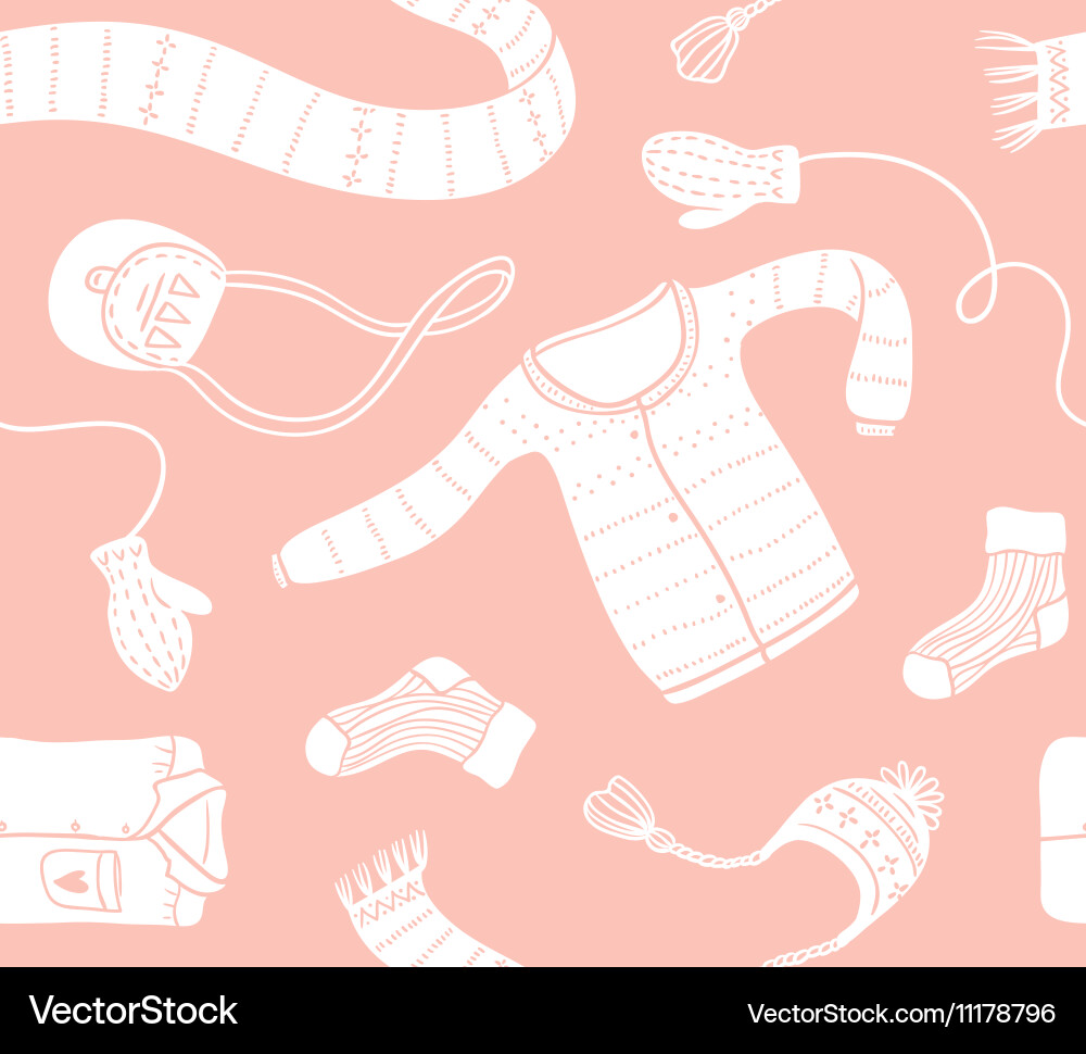 Cute collection of handmade clothes isolated Vector Image