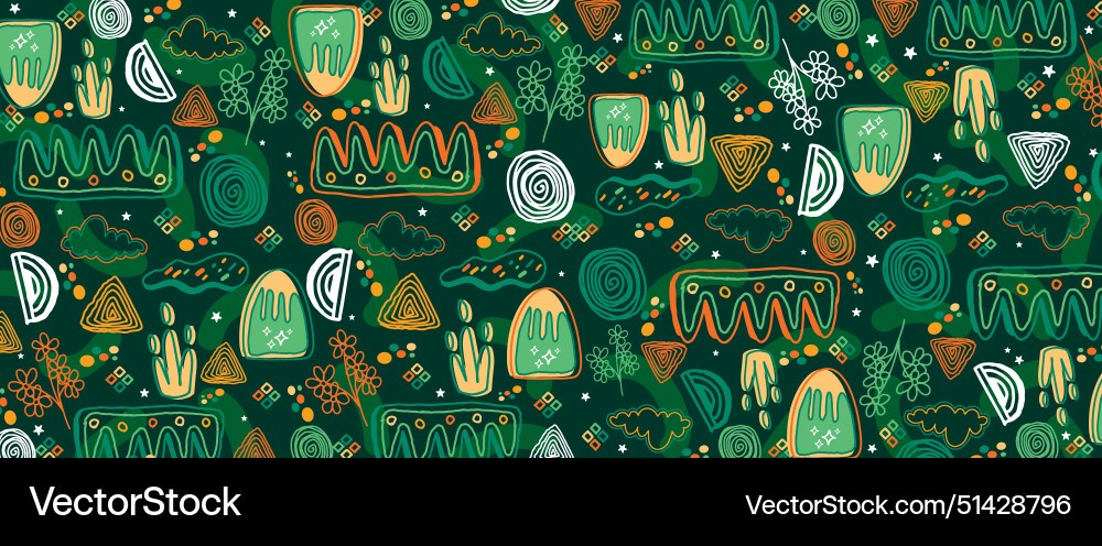 Doodle art pattern Royalty Free Vector Image - VectorStock