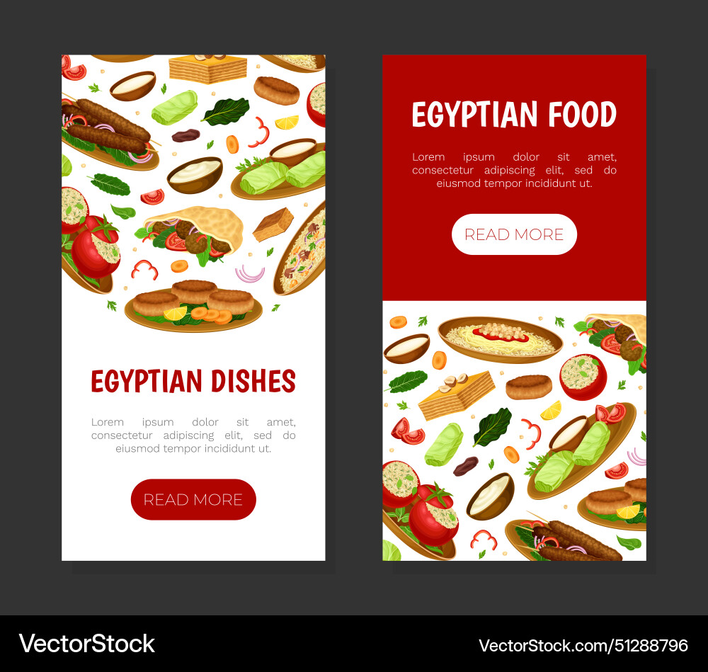 Egyptian dish banner design with traditional Vector Image