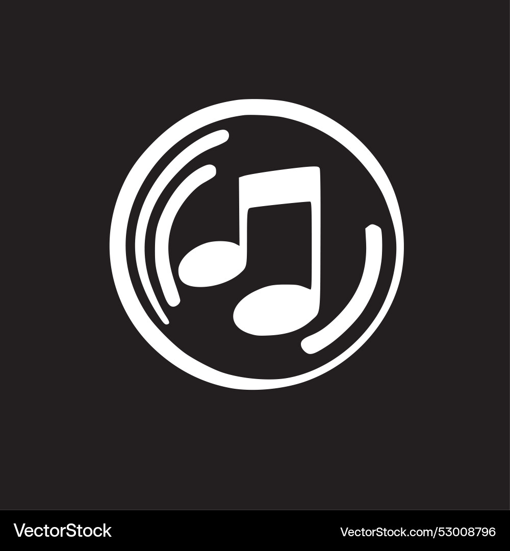 Music - black and white isolated icon Royalty Free Vector