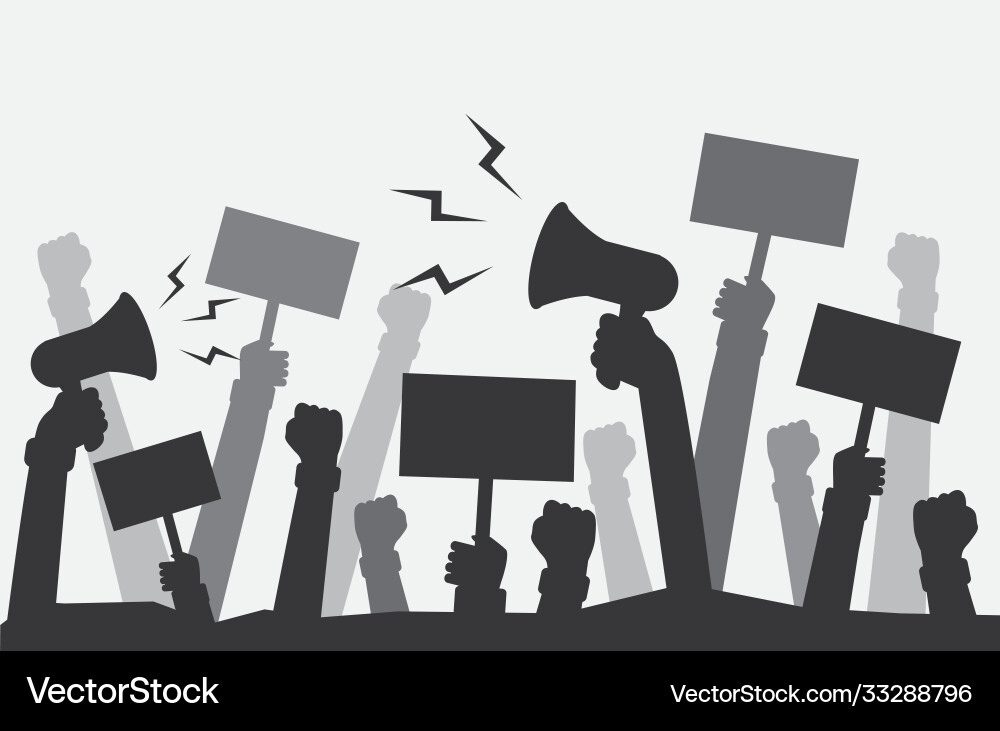 Protest and rally outrage people Royalty Free Vector Image
