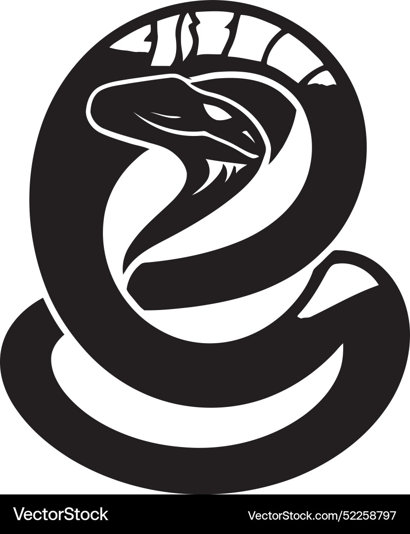 Abstract black mamba artworksinuous snake Vector Image