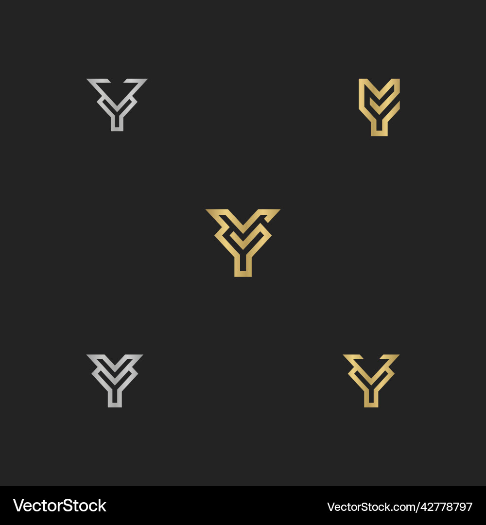 Alphabet initials logo vy yv v and y Royalty Free Vector