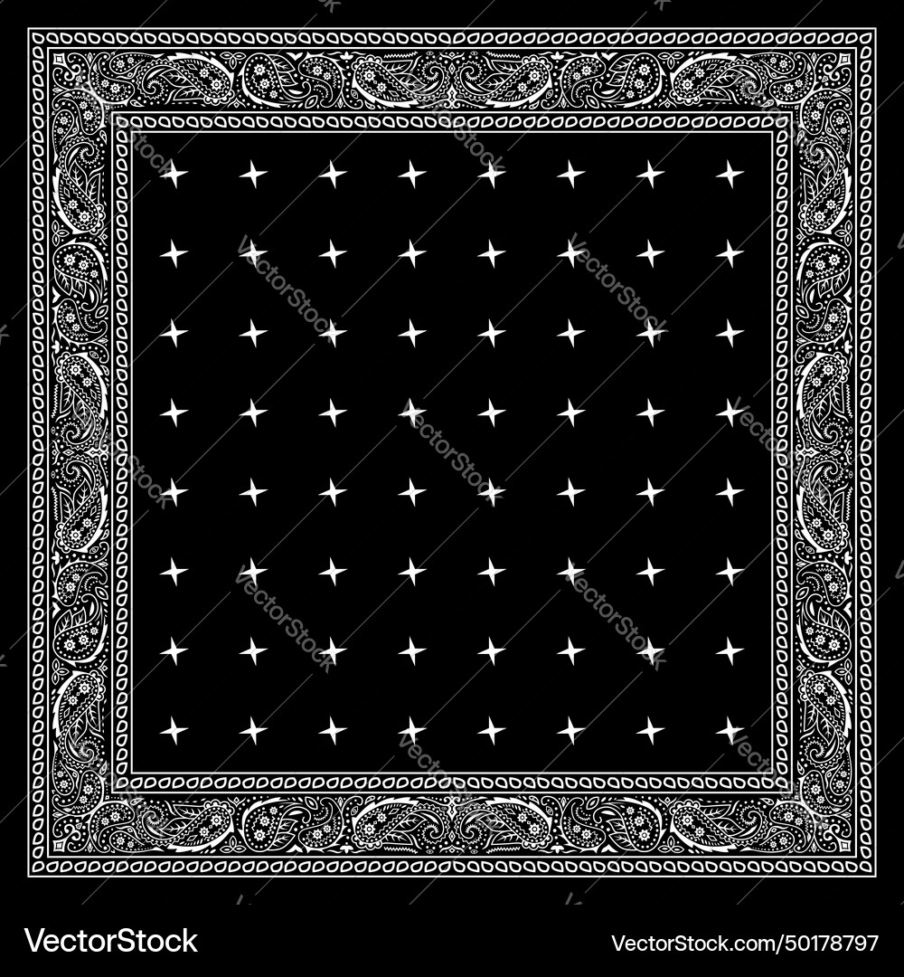 Bandana template 5 Royalty Free Vector Image - VectorStock