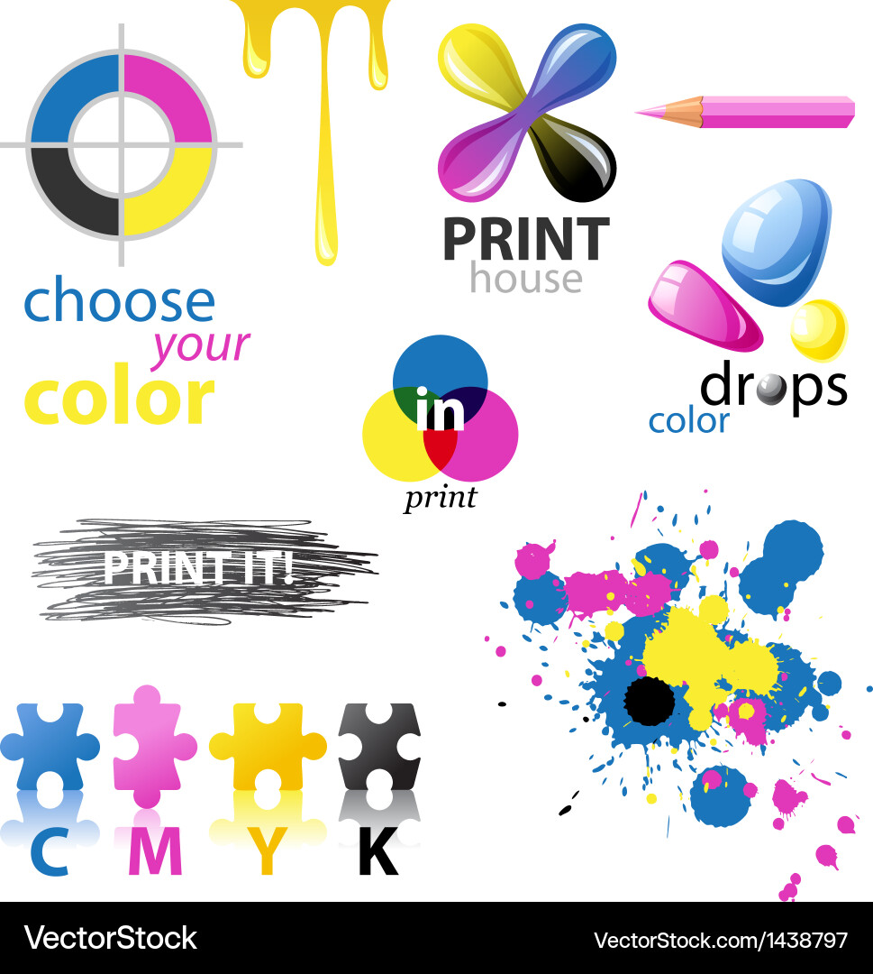 Cmyk design elements Royalty Free Vector Image