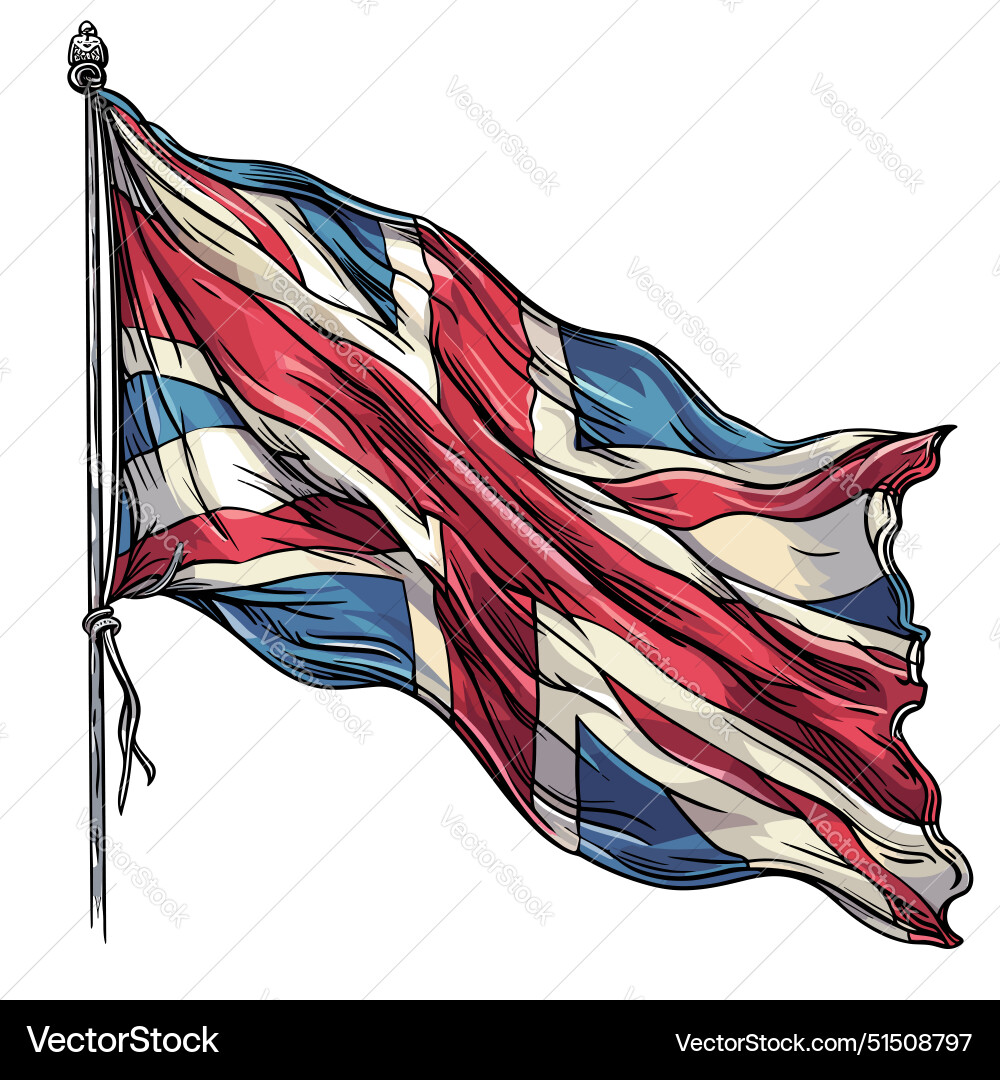 Great britain flag on white background Royalty Free Vector
