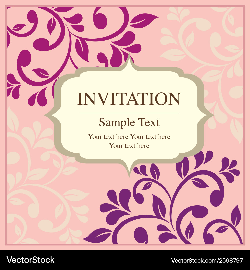 Invitation card vintage style Royalty Free Vector Image