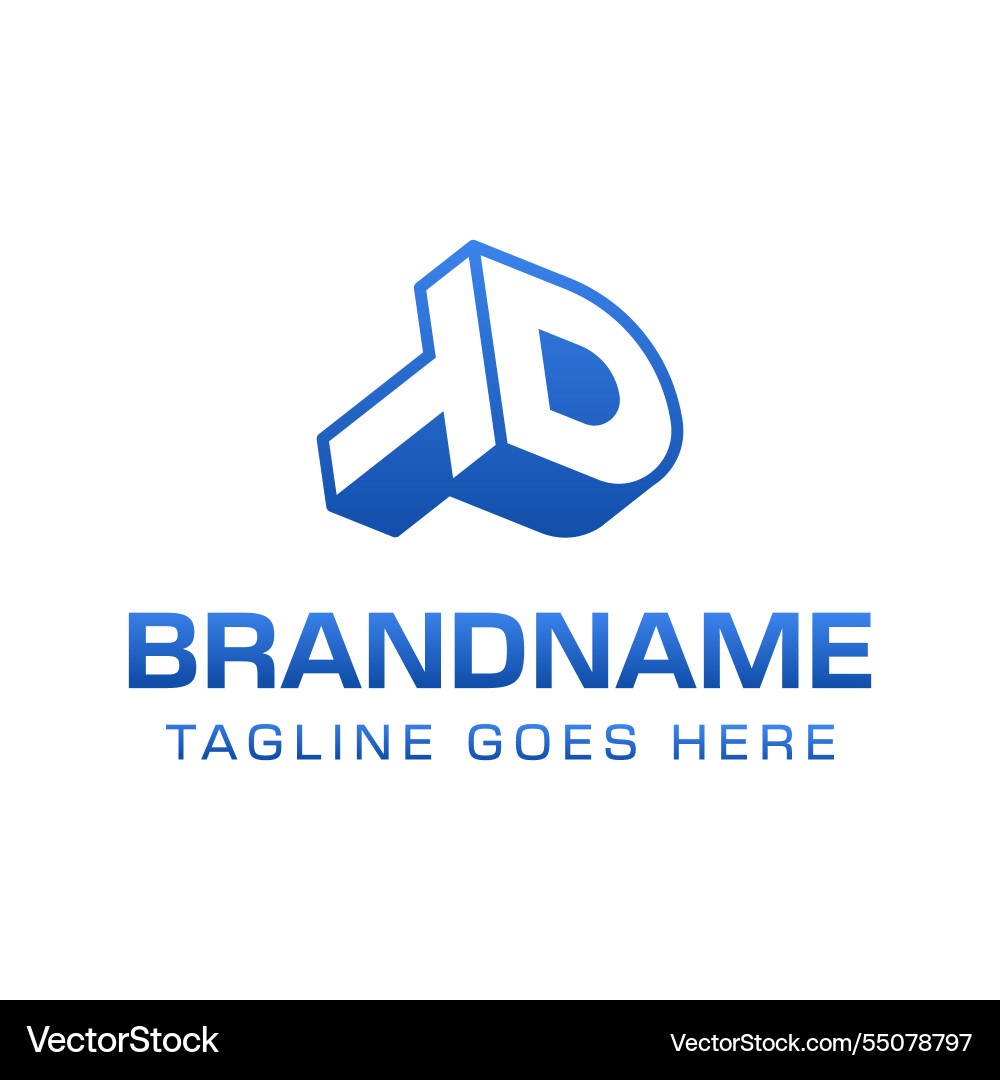 Letters td 3d monogram logo symbolizes strength Vector Image