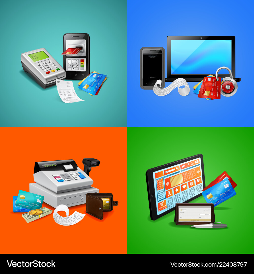 Payment realistic design concept Royalty Free Vector Image