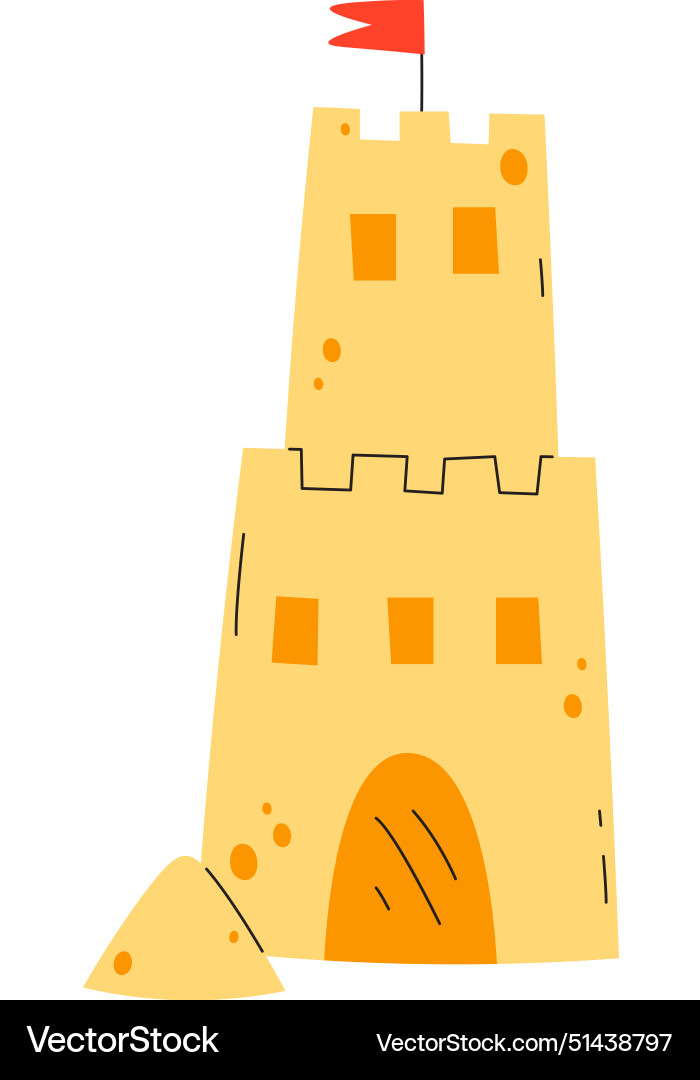 Sand castle cartoon Royalty Free Vector Image - VectorStock