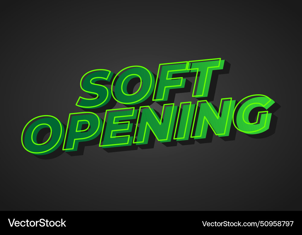 Soft opening text effect in 3d look and eye Vector Image