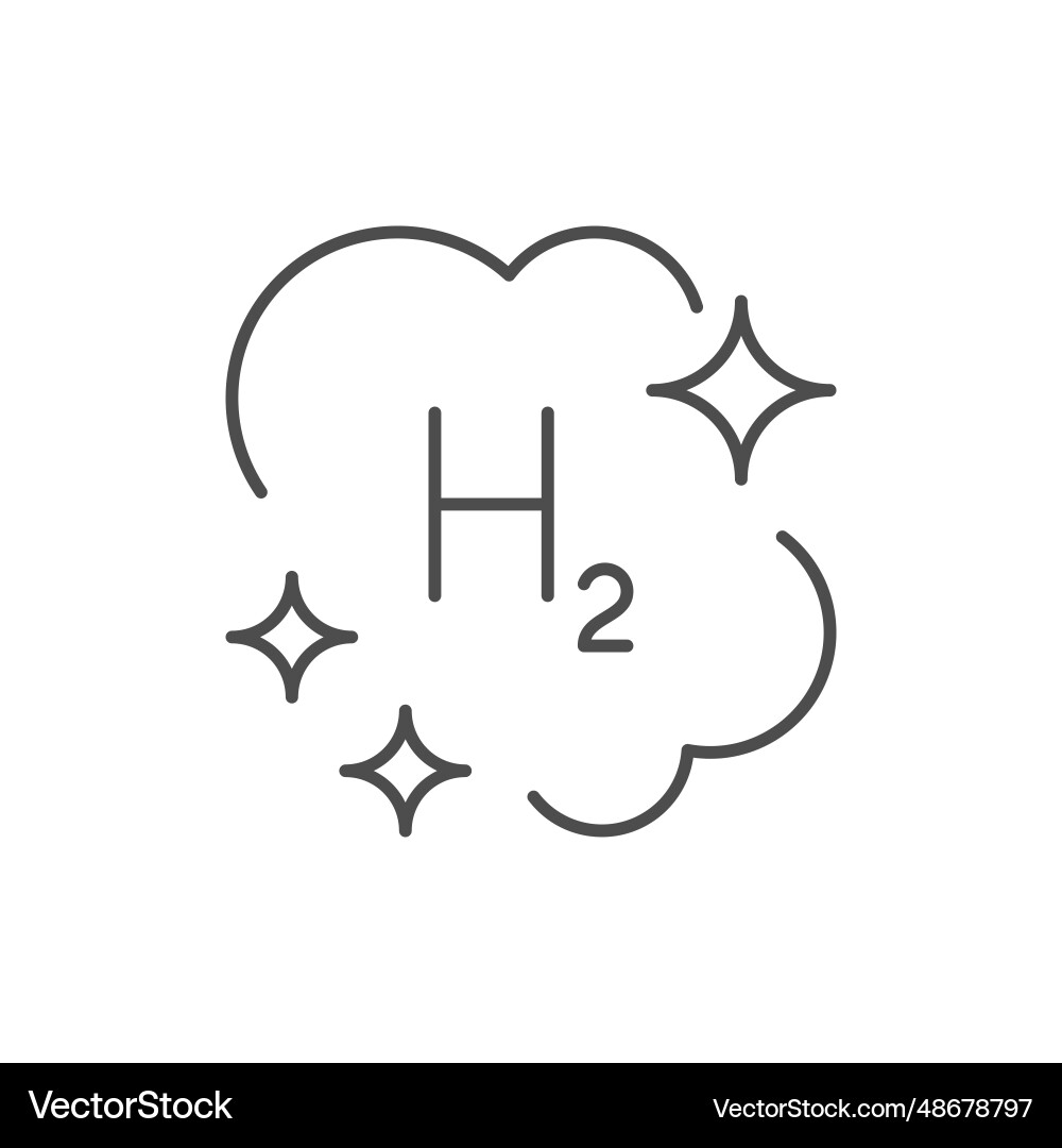 Wasserstoff Gas Icon - H2 Lizenzfreies Vektorbild