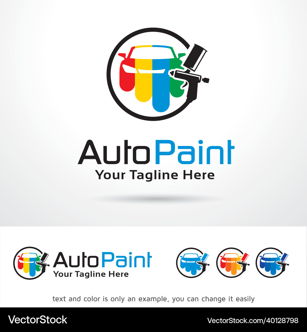Auto paint logo template Royalty Free Vector Image