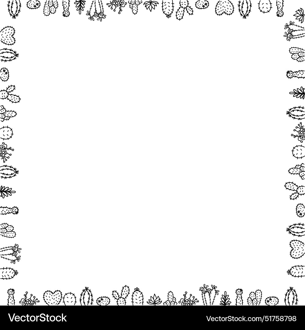 Cactus pattern background cute Royalty Free Vector Image