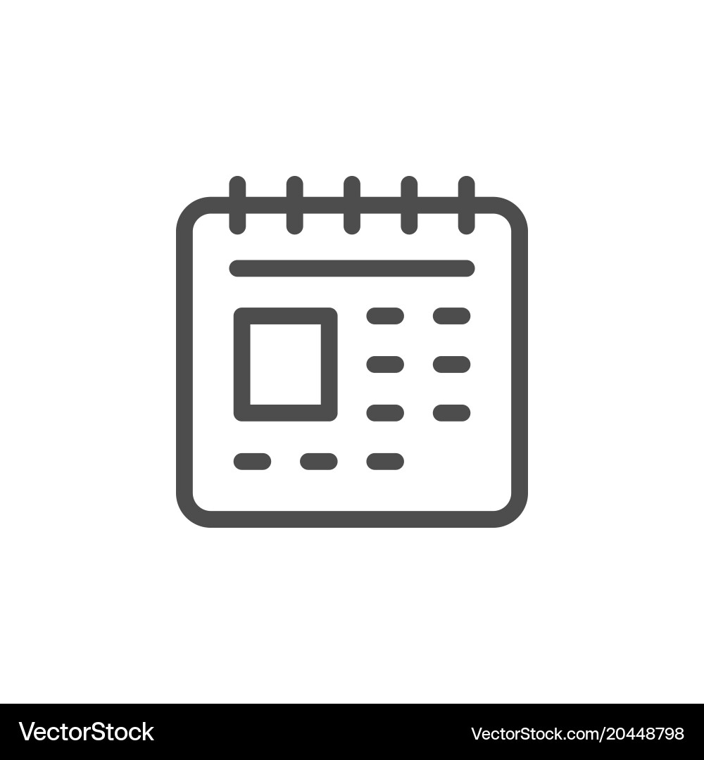 Calendar line icon Royalty Free Vector Image - VectorStock