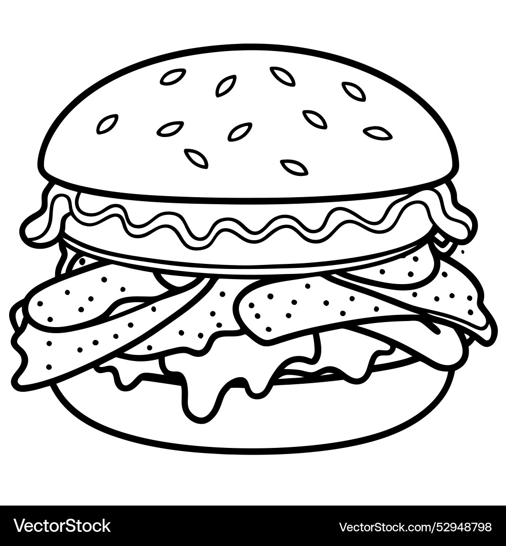 Cheeseburger with melted cheese bacon pickles Vector Image
