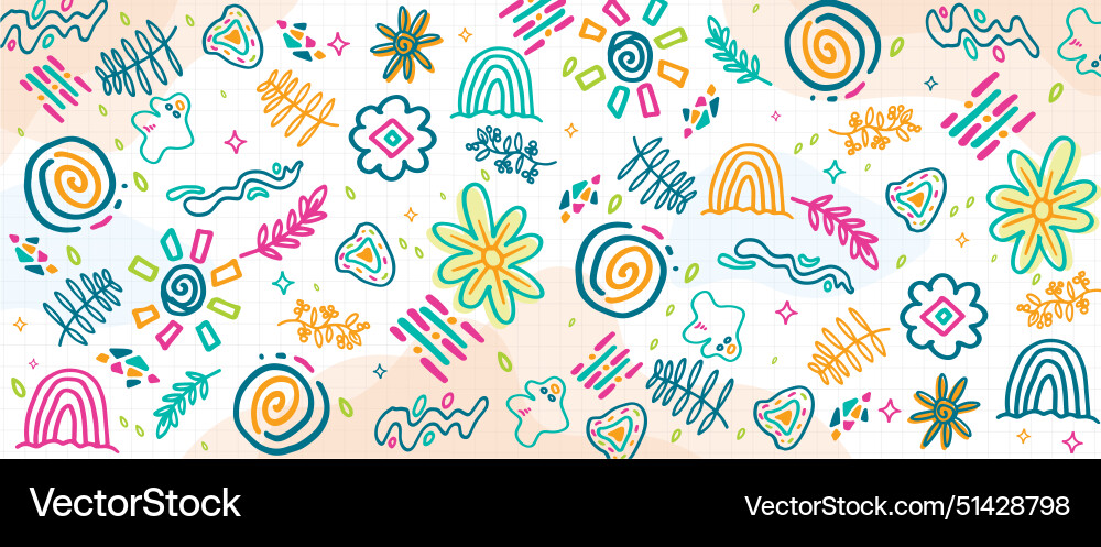 Doodle art pattern Royalty Free Vector Image - VectorStock