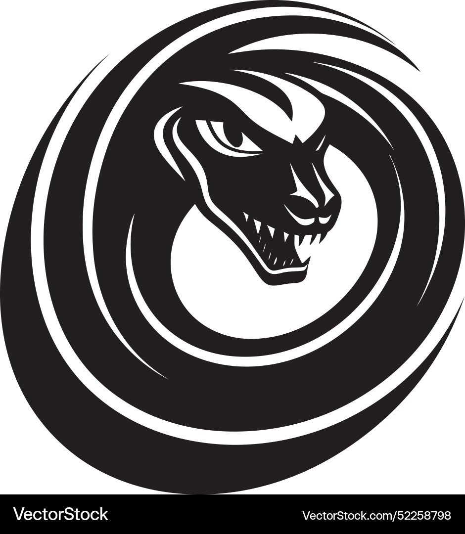 Elegant Python Twist Black Cobra Glyph Royalty Free Vector