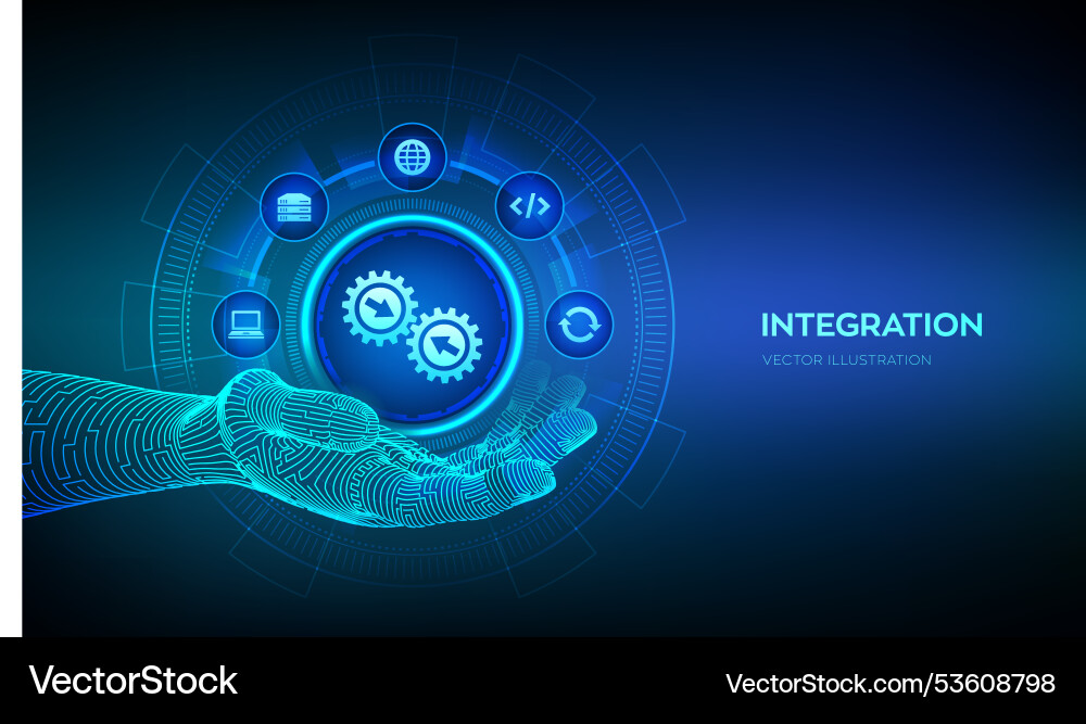 Integration data system system integration Vector Image Integration data system system integration Vector Image