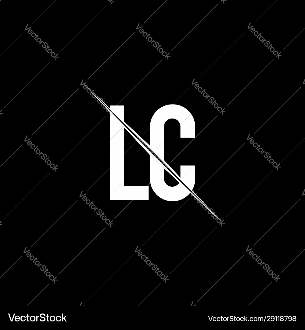 Lc logo monogram with slash style design template Vector Image