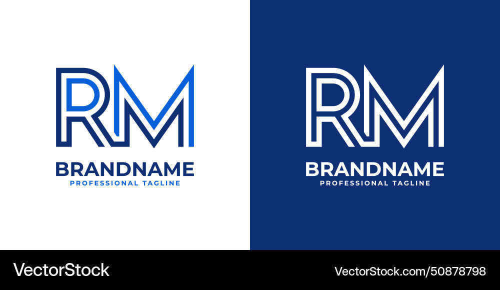 Letters rm line monogram logo suitable Royalty Free Vector
